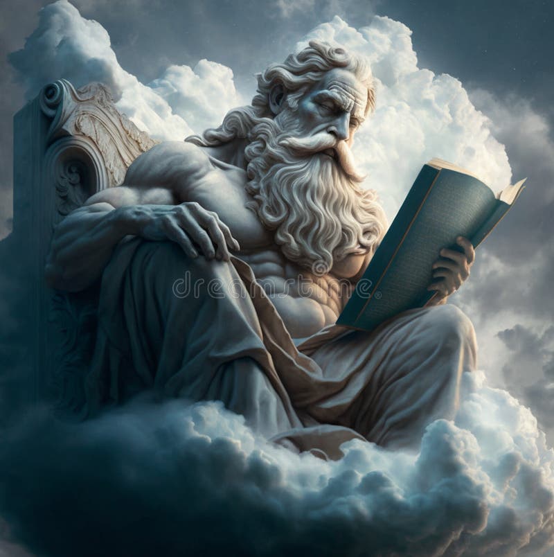 The God of Creation Reading a Plaster Tablet Stock Illustration ...
