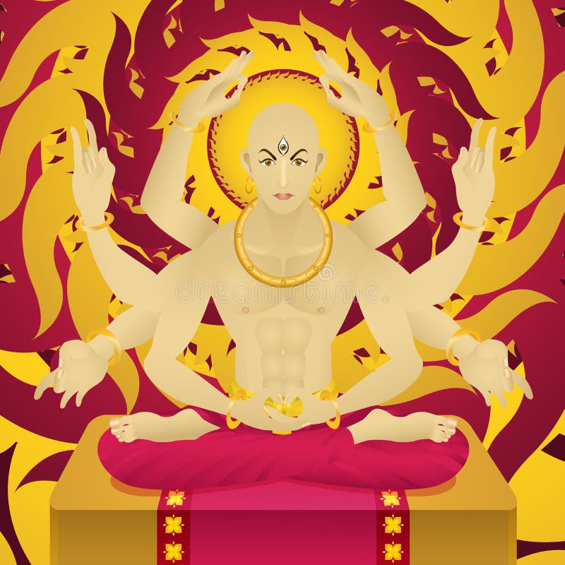 God eight arms stock vector. Illustration of blessing - 23985839