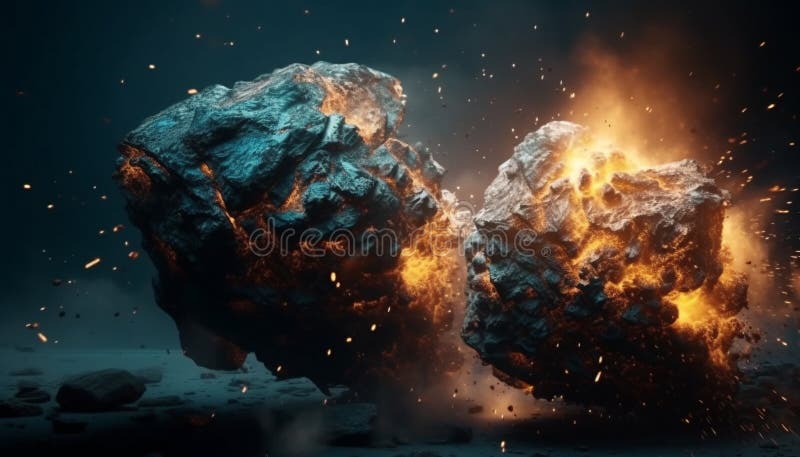 God Fiery Hand Illuminates the Exploding Galaxy in Deep Space Generated ...