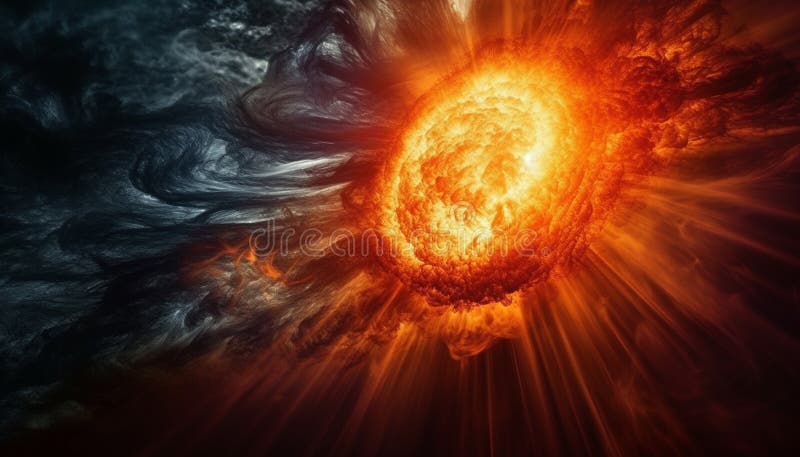 God Fiery Power Erupts in a Bright Inferno of Destruction Generated by ...