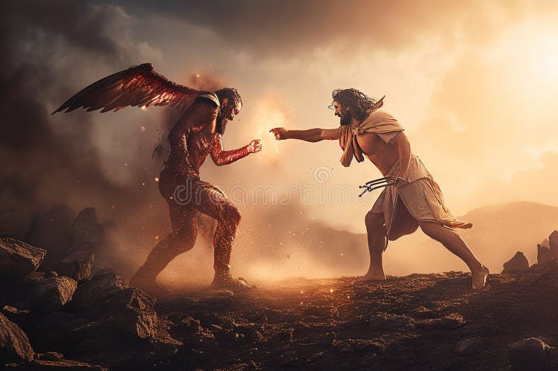 God Fights the Devil Generative AI Stock Illustration - Illustration of ...