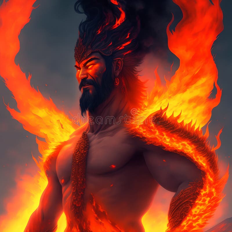 God of Fire and Volcano, Generative AI Illustration Stock Illustration ...
