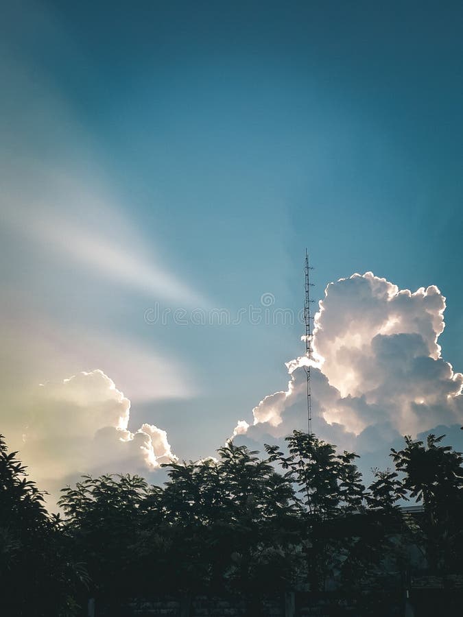 A Beautifull Sky and Cloud Shining from God Stock Image - Image of ...