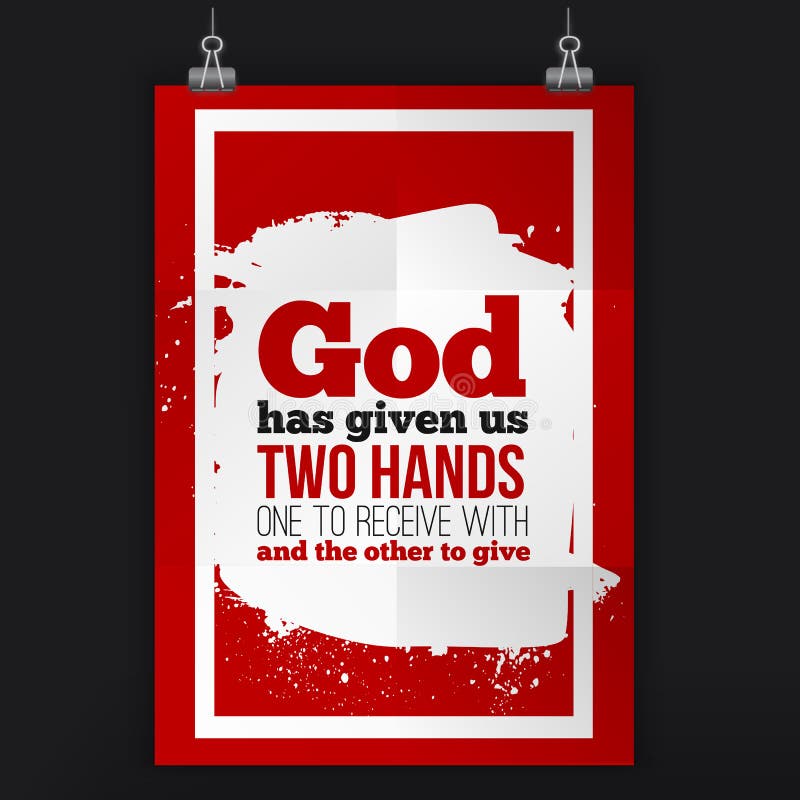 God Has Given Us Two Hands. Vector Simple Design. Motivating, Positive ...
