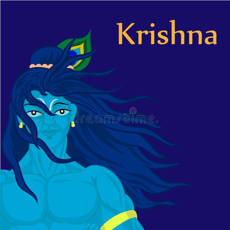 God Krishna character stock vector. Illustration of mythological - 95421840