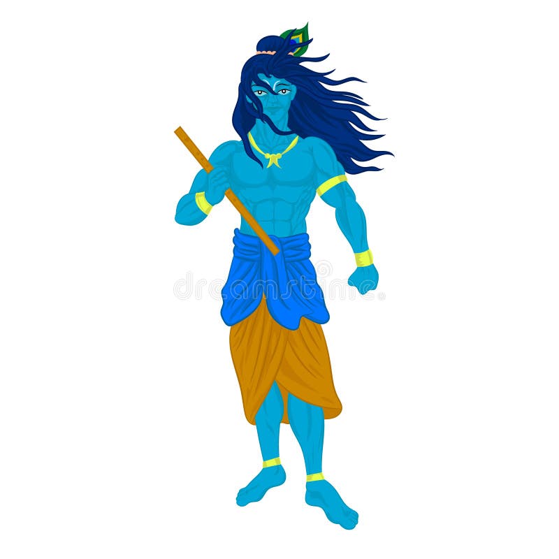 God Krishna Character Sitting Stock Vector - Illustration of krishna ...
