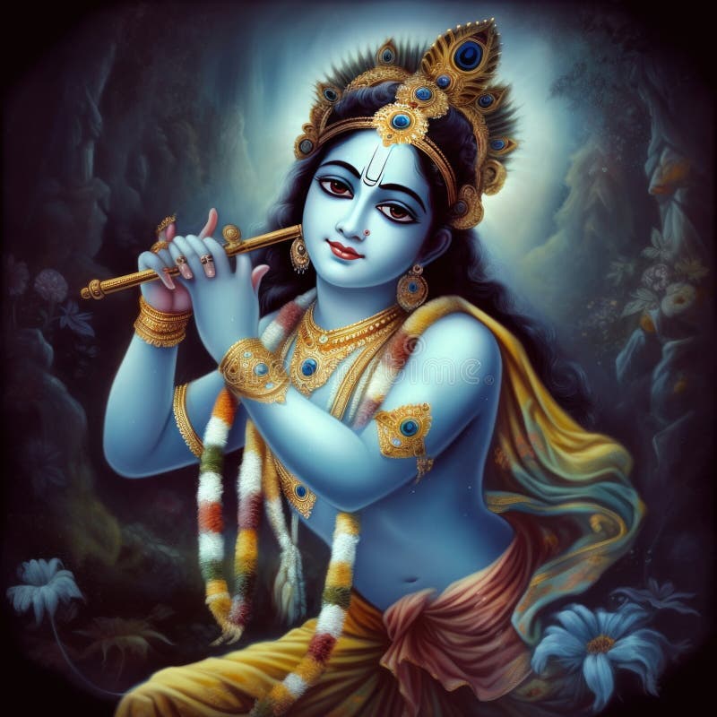 God Krishna Painting Stock Illustrations – 358 God Krishna Painting ...