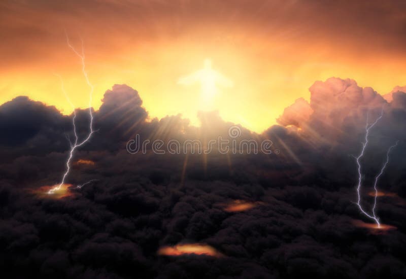 God Light Appears on Clouds for the Final Judgment Stock Photo - Image ...