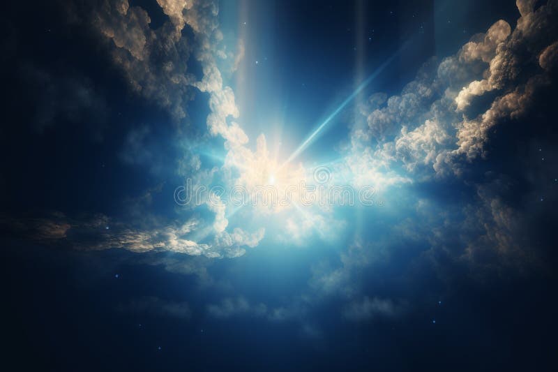 God Light in Heaven Visualization. Generative AI Stock Illustration ...