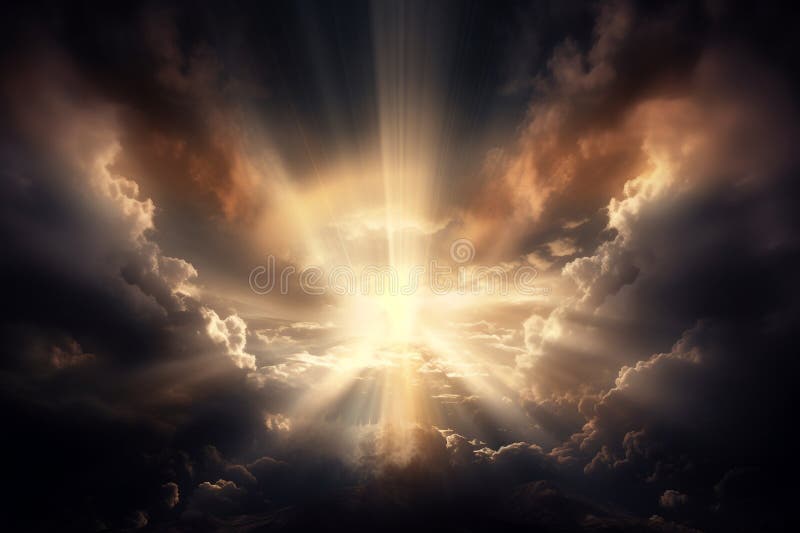 God Light in Heaven Visualization. Generative AI Stock Illustration ...