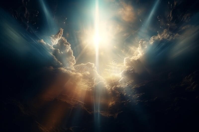God Light in Heaven Visualization. Generative AI Stock Illustration ...