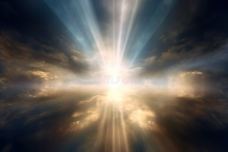 God Light in Heaven Visualization. Generative AI Stock Illustration ...