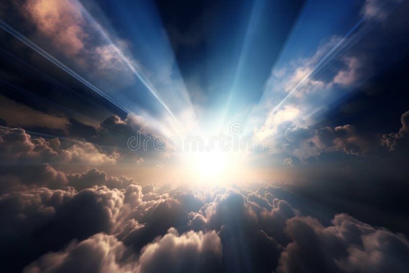 God Light in Heaven Visualization. Generative AI Stock Illustration ...