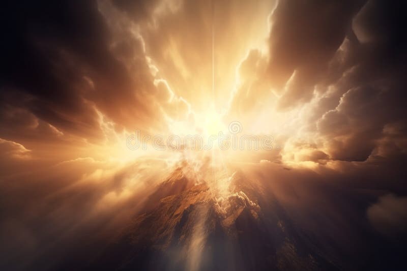 God Light in Heaven Visualization. Generative AI Stock Illustration ...