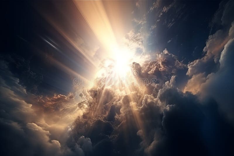 God Light in Heaven Visualization. Generative AI Stock Illustration ...
