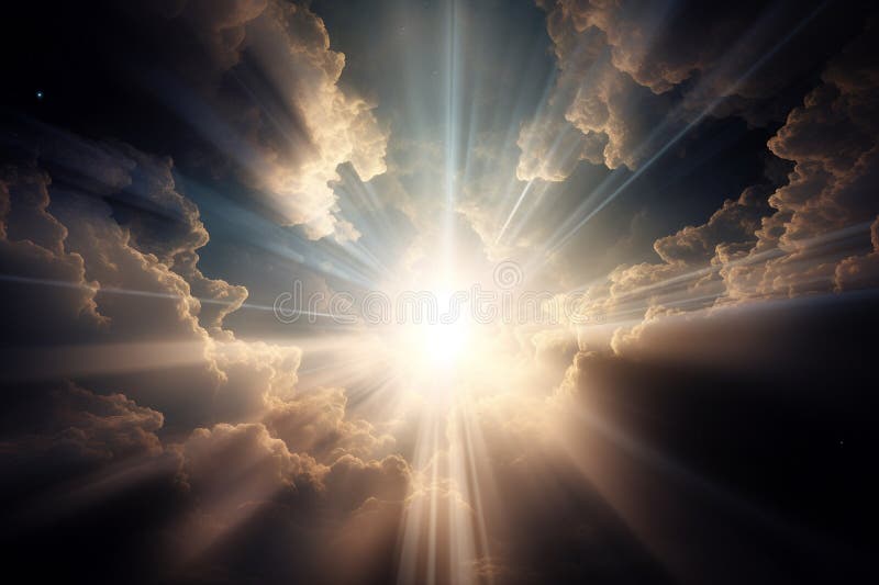 God Light in Heaven Visualization. Generative AI Stock Illustration ...