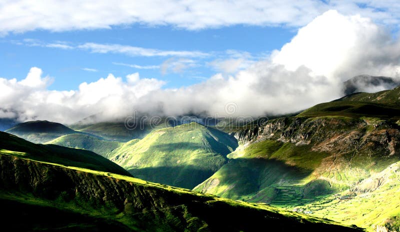 God mountain mist stock image. Image of plateau, mangkang - 11534703