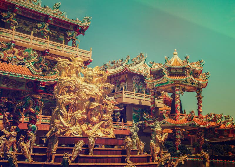 Naja Chinese Shrine in Thailand. Stock Image - Image of pagoda, gold ...