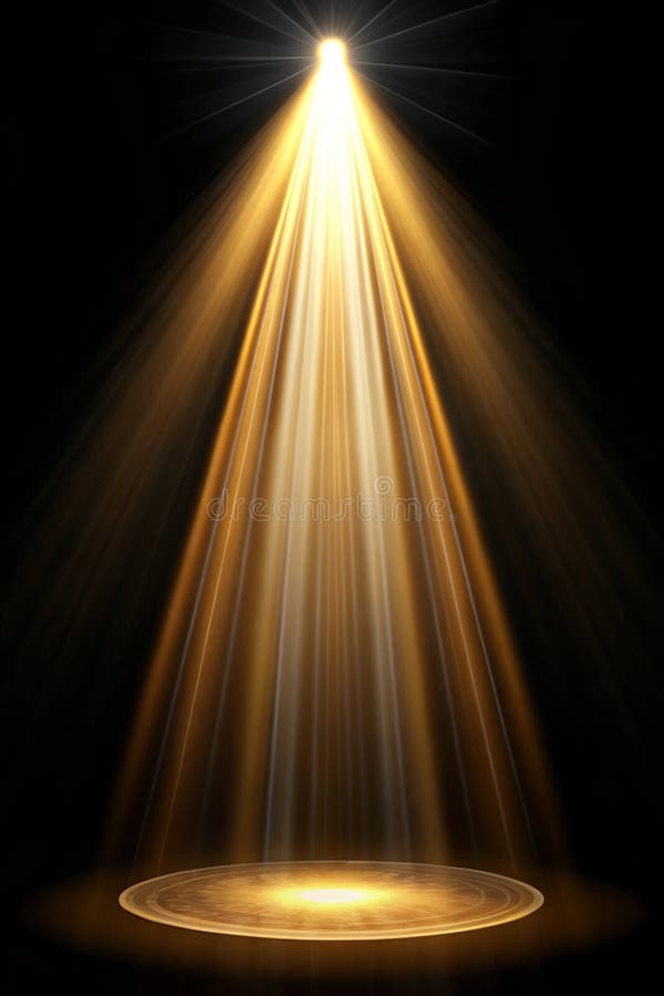God Rays Spotlight Shining on Black Background Stock Illustration ...