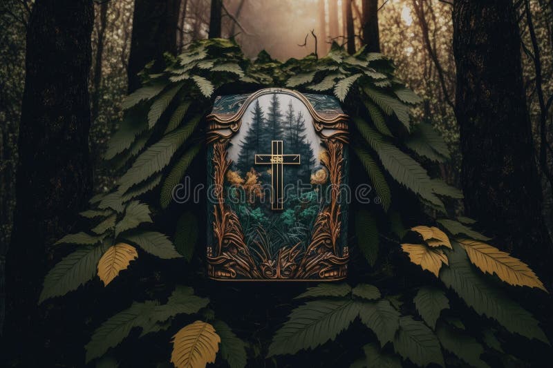 God S Chest in Forest among Tree Foliage Stock Illustration ...