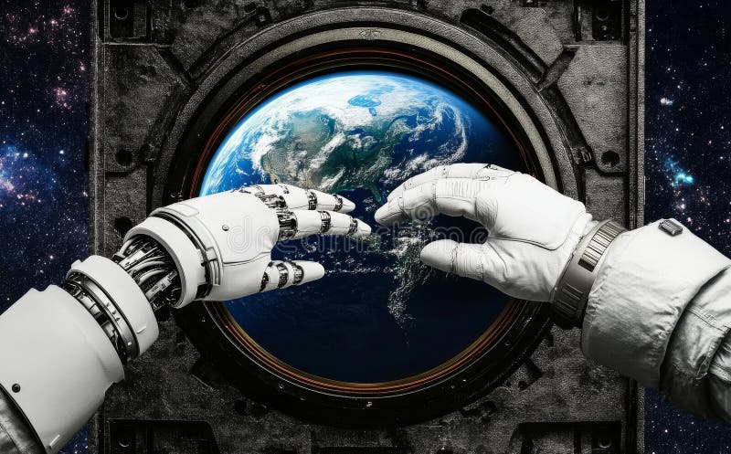 The Gods Touch from Michelangelo. Human Hands Touching with Fingers in ...