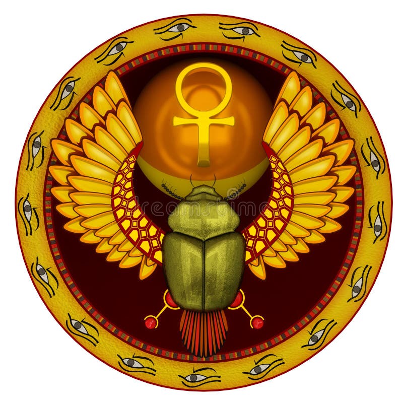 Sacred bug a scarab stock vector. Illustration of mythology - 67433332