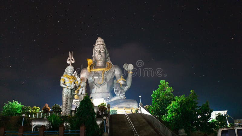 God Shiva in Murudeshwar Timelapse at Night Stock Footage - Video of ...