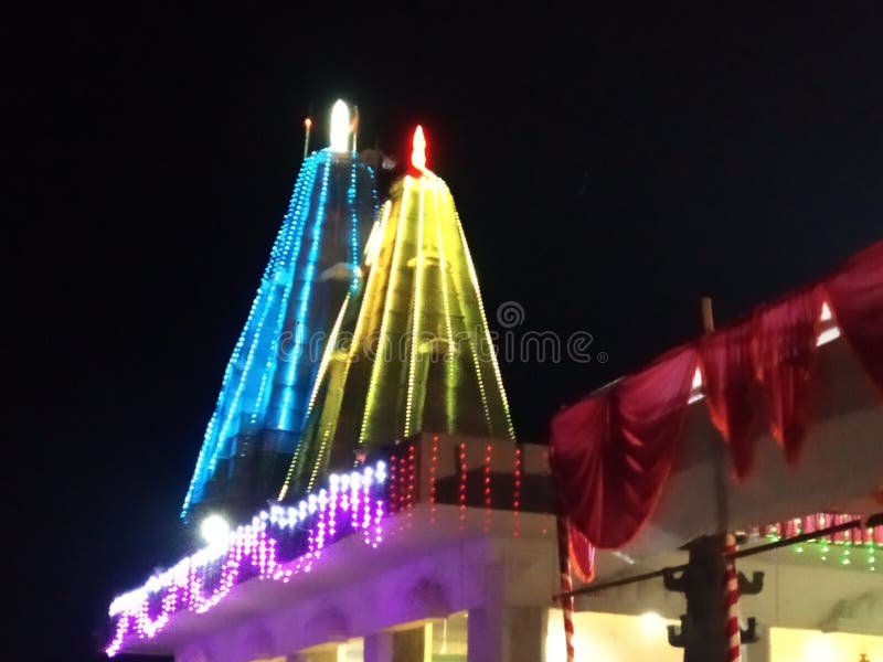 God Temple with Decoration and Light Editorial Photo - Image of tree ...