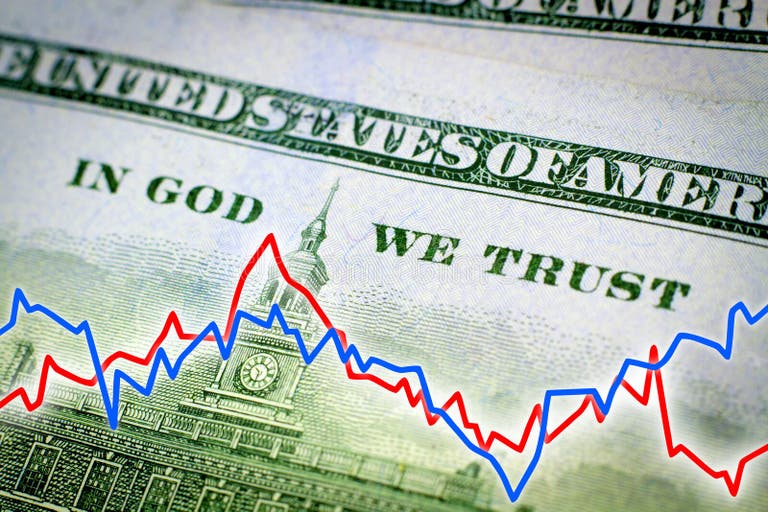 In God we Trust and Financial Graph Stock Illustration - Illustration ...
