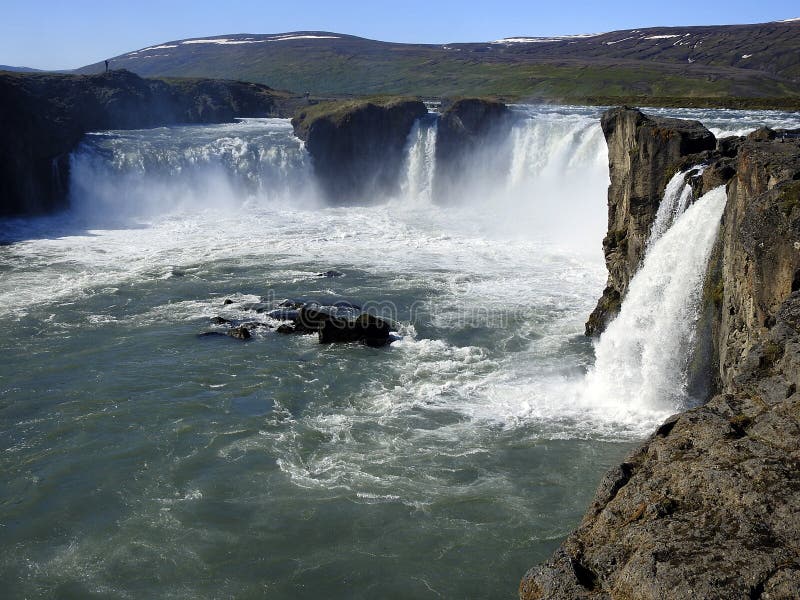 Godafoss Waterfall, Diamond Circle, Iceland Stock Photo - Image of ...