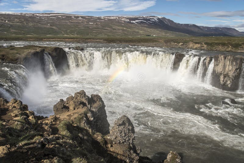 Godafoss Waterfall, Iceland Stock Photo - Image of mountain, nordic ...