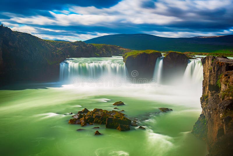 Godafoss Waterfall in Iceland Stock Image - Image of godafoss, falling ...