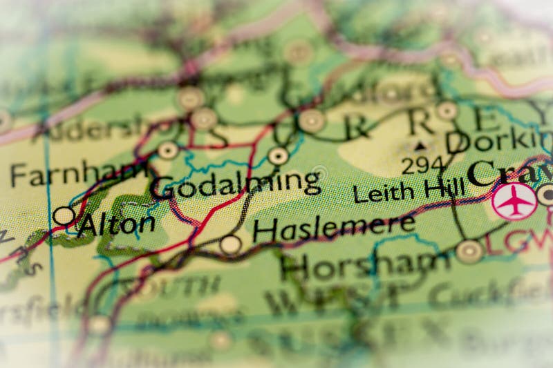 Godalming, England Highlighted on a World Map Stock Photo - Image of ...