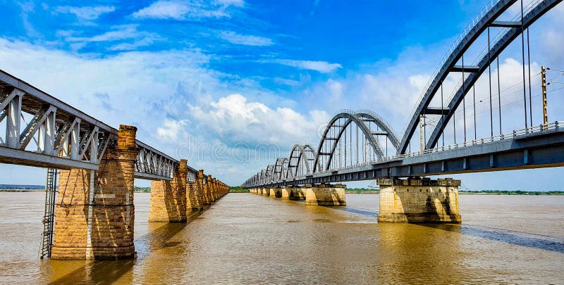 Two Parallel Railway Bridges Across the Godavari River, Rajahmundry ...
