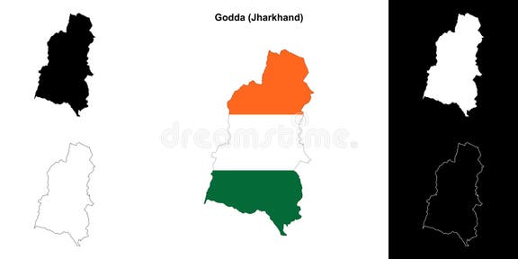Godda outline map stock vector. Illustration of districts - 368828559