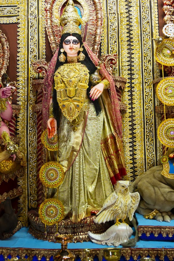 Goddess Durga in Pandal in Kolkata. Stock Photo - Image of devi ...