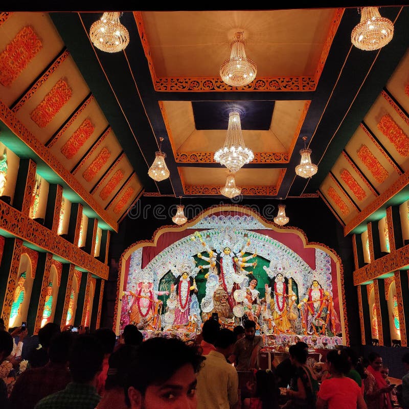 Goddess Durga Celebration Decorations Hindu Culture Editorial Stock ...