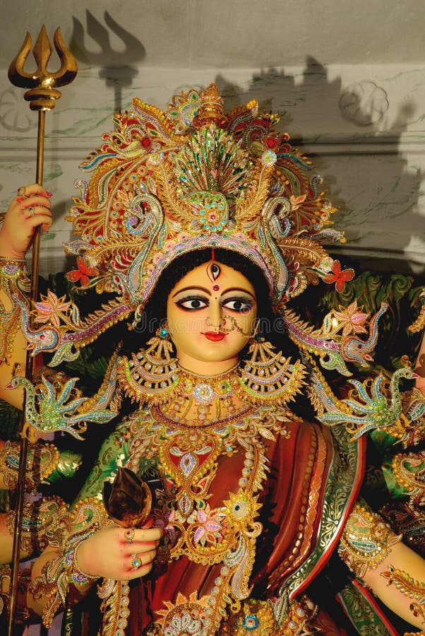 Goddess Durga in Pandal in Kolkata. Stock Image - Image of journey ...