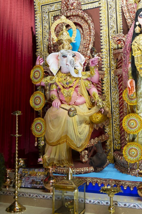 Goddess Durga in Pandal in Kolkata. Stock Photo - Image of nice, durga ...