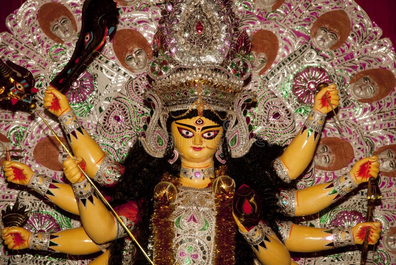 Goddess Durga in Pandal in Kolkata. Stock Image - Image of pandal ...