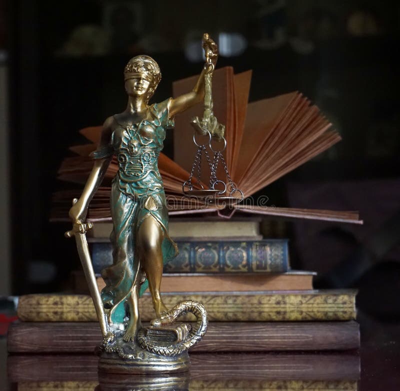The Goddess Figure of Justice on the Table Stock Image - Image of ...