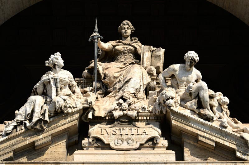 Court Of Justice Square In Rome Stock Image - Image of column, europe ...