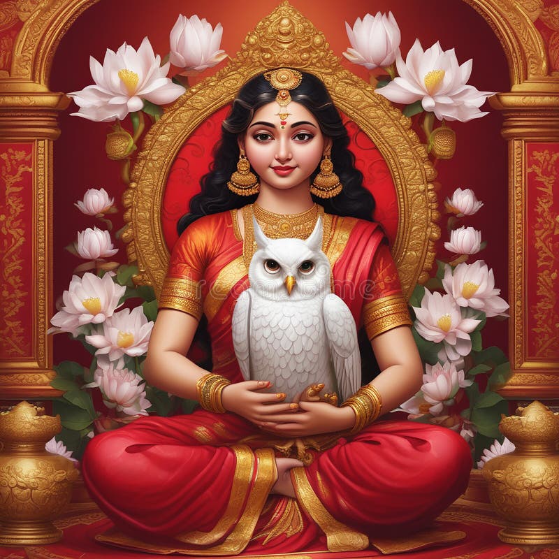 Goddess Laxmi Illustration. Stock Illustration - Illustration of ...