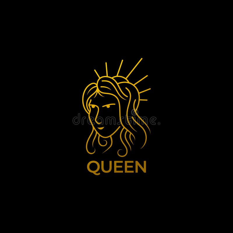 Goddess Logo with Line Style, Queen Icon Template Stock Vector ...
