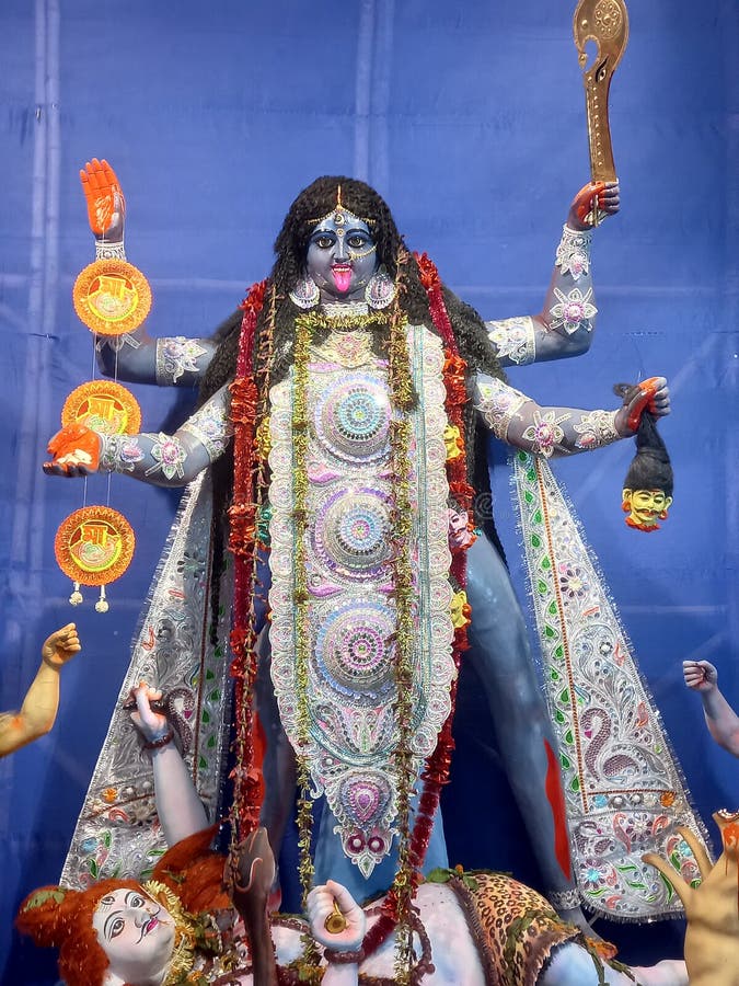 Goddess Ma Kali in Long Stachu. Stock Image - Image of mythology ...