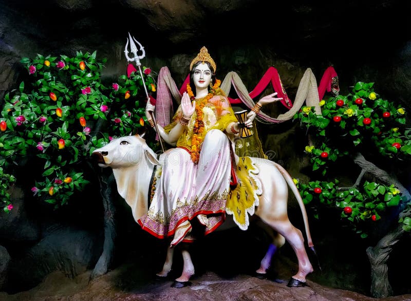Goddess Mahagauri Devi for the Eighth Navadurga of Navratri Festival Stock Photo - Image of ...