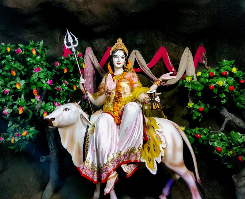 Goddess Mahagauri Devi for the Eighth Navadurga of Navratri Festival Stock Photo - Image of ...