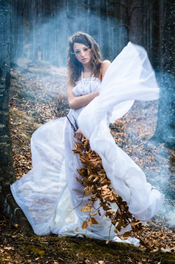 Goddess of nature stock photo. Image of emotion, forest - 36695098