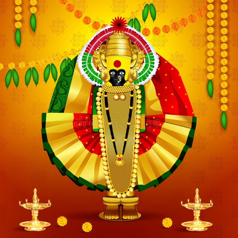 Goddesses Mahalaxmi Ambabai Stock Vector - Illustration of invoke ...