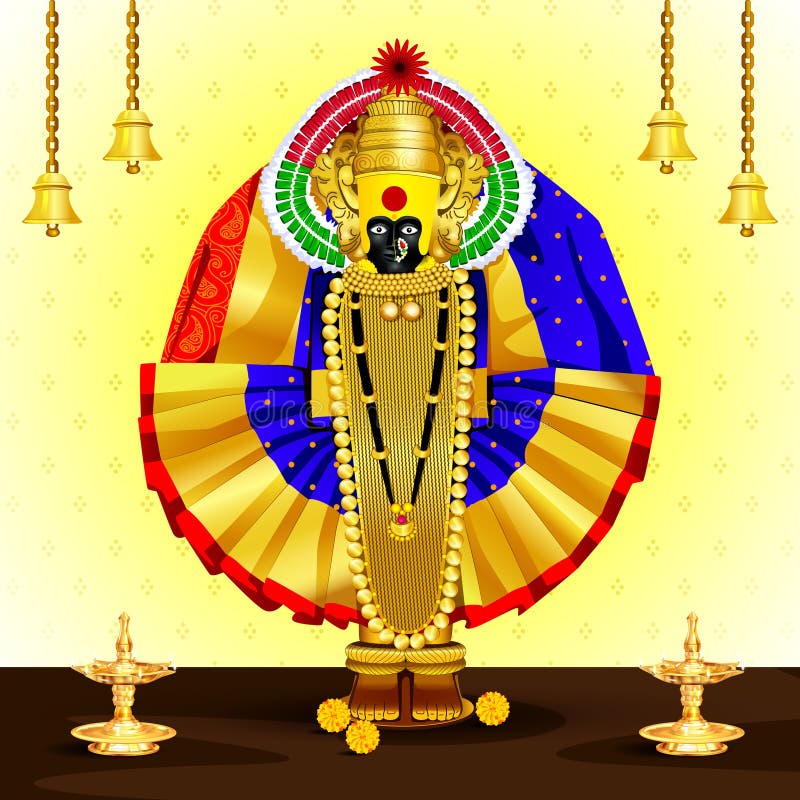 Goddesses Mahalaxmi Ambabai Stock Illustration - Illustration of ...